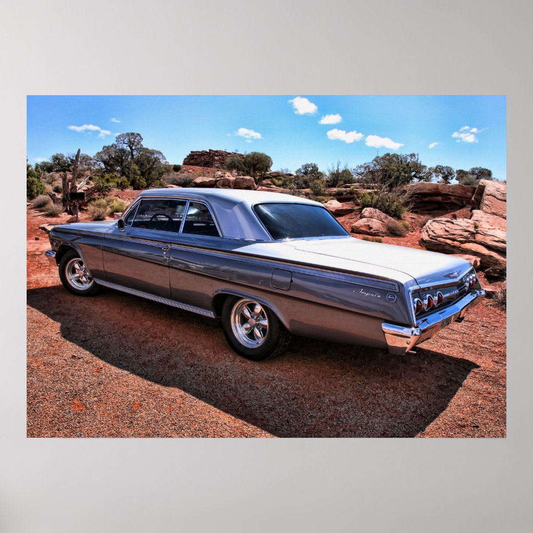 Chevy Impala Classic American Muscle Car Poster | Zazzle