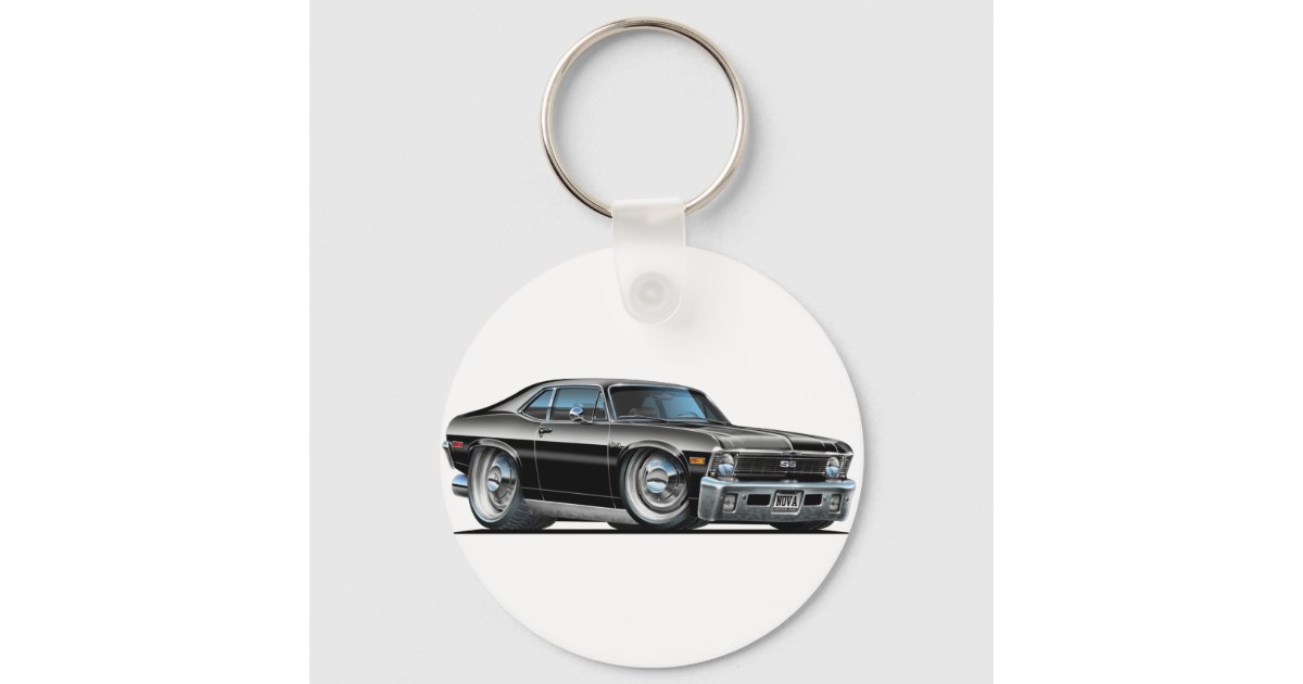 Chevy Nova Black Car Keychain | Zazzle