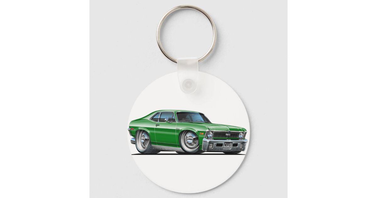 Chevy Nova Green Car Keychain | Zazzle