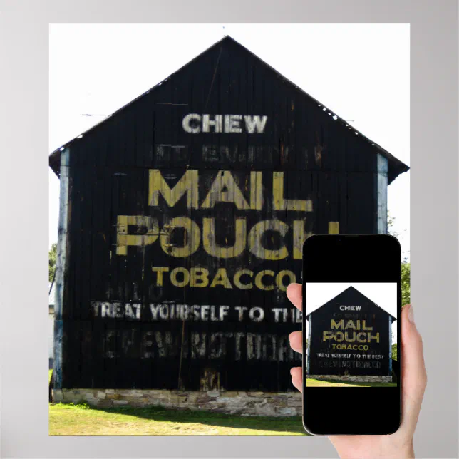Chew Mail Pouch Tobacco Barn - Original Photo Poster | Zazzle