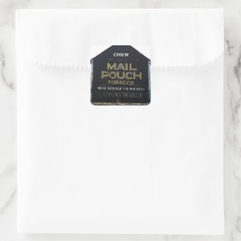 Chew Mail Pouch Tobacco Barn - Original Photo Square Sticker | Zazzle