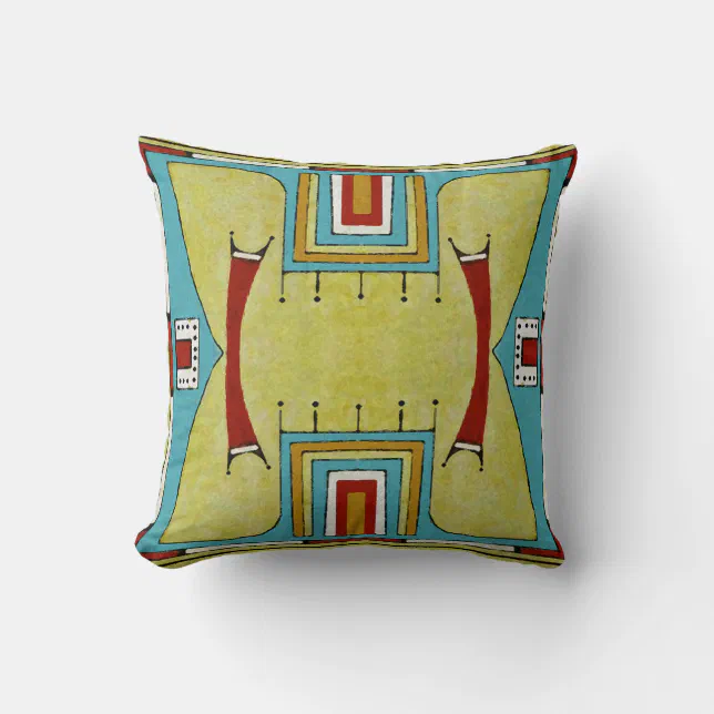 Cheyenne style 1860's parfleche design throw pillow | Zazzle