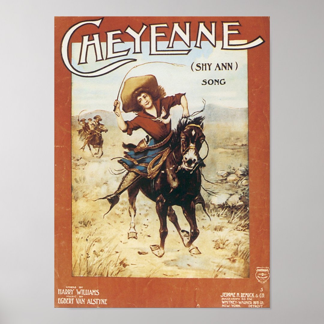 Cheyenne Vintage Songbook Cover Poster | Zazzle
