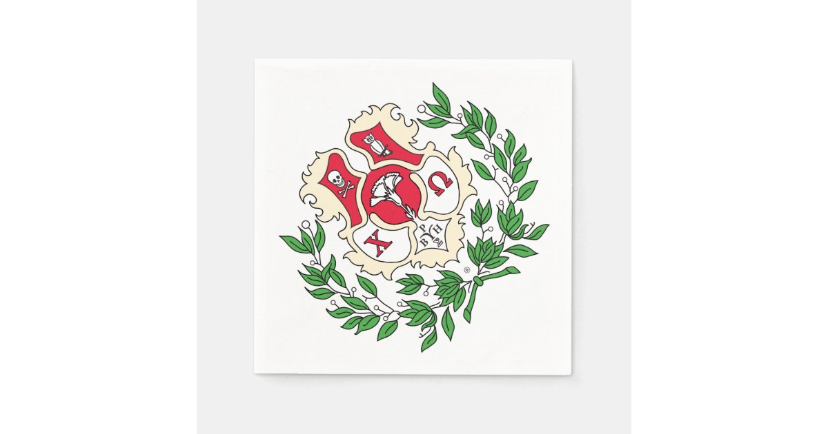 Chi Omega Crest Napkins | Zazzle