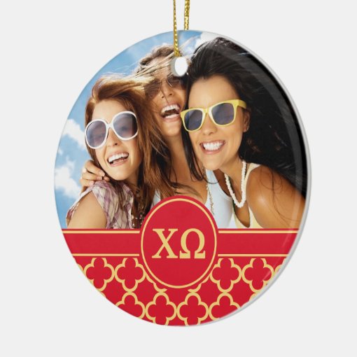 Chi Omega | Monogram and Photo Ceramic Ornament | Zazzle