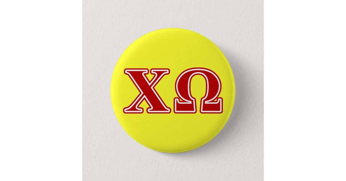 Chi Omega Red Letters Button | Zazzle