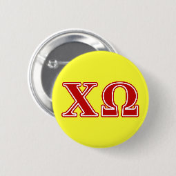 Chi Omega Red Letters Button | Zazzle