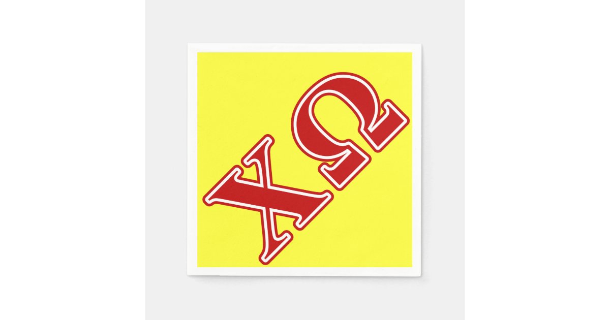 Chi Omega Red Letters Paper Napkins | Zazzle