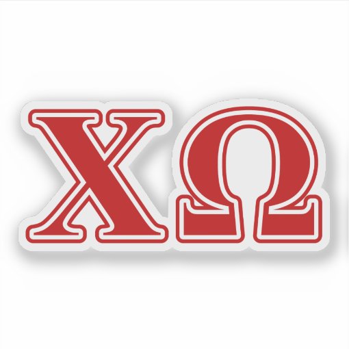 Chi Omega Red Letters Sticker | Zazzle