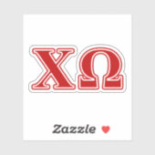 Chi Omega Red Letters Sticker | Zazzle