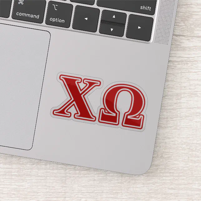 Chi Omega Red Letters Sticker | Zazzle