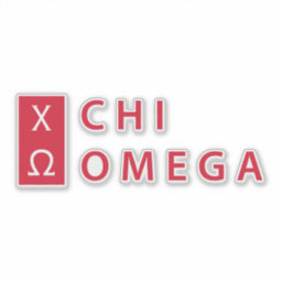 Chi Omega | Stacked Logo Sticker | Zazzle