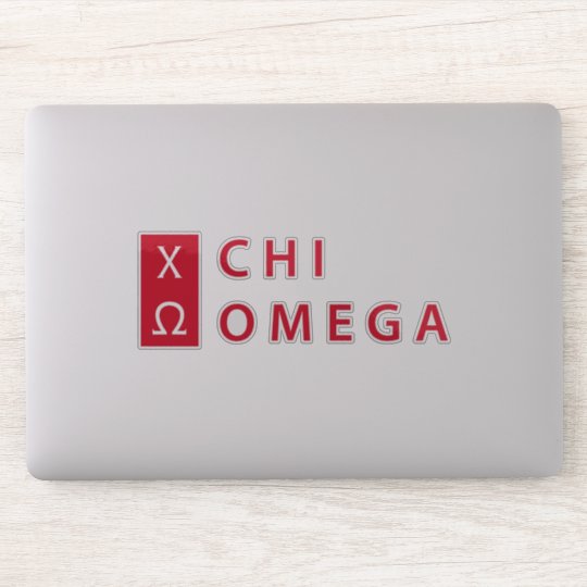 Chi Omega | Stacked Logo Sticker | Zazzle.com