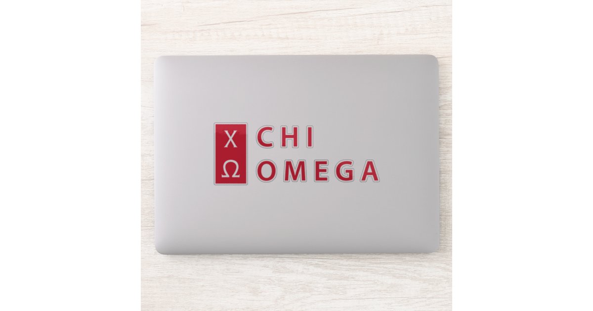 Chi Omega | Stacked Logo Sticker | Zazzle