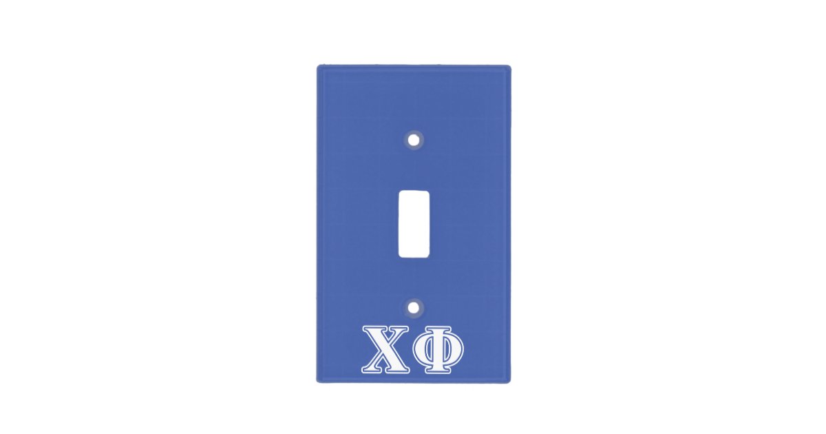Chi Phi White and Blue Letters Light Switch Cover | Zazzle