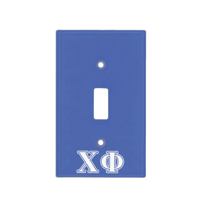 Chi Phi White and Blue Letters Light Switch Cover | Zazzle