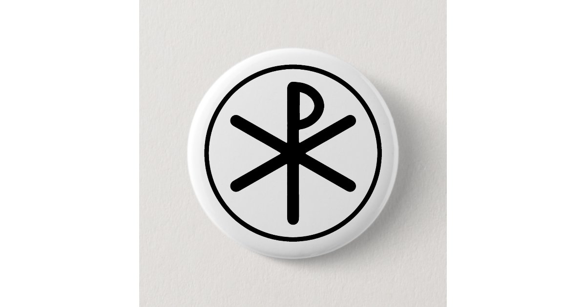 Chi-rho symbol pinback button | Zazzle