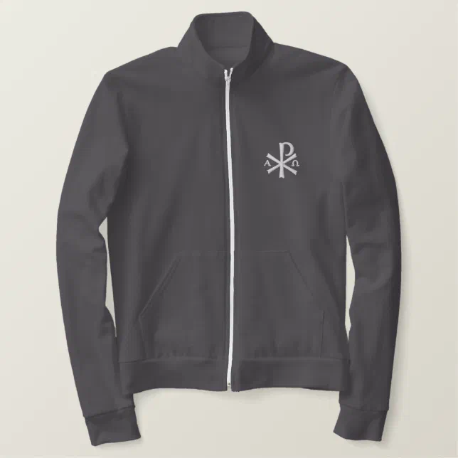 Chi Rho Zip Fleece Embroidered Jacket | Zazzle