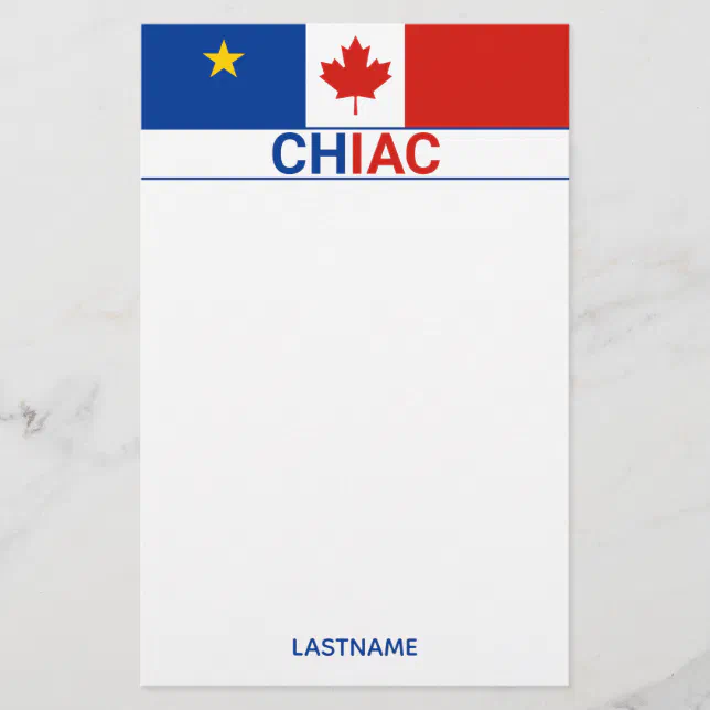Chiac Acadian Canadian Flag Personalize Stationery | Zazzle