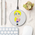 chibi "bad" girl wireless charger | Zazzle