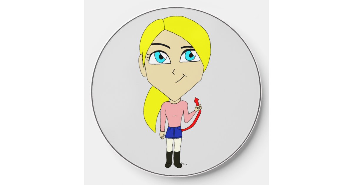 chibi "bad" girl wireless charger | Zazzle