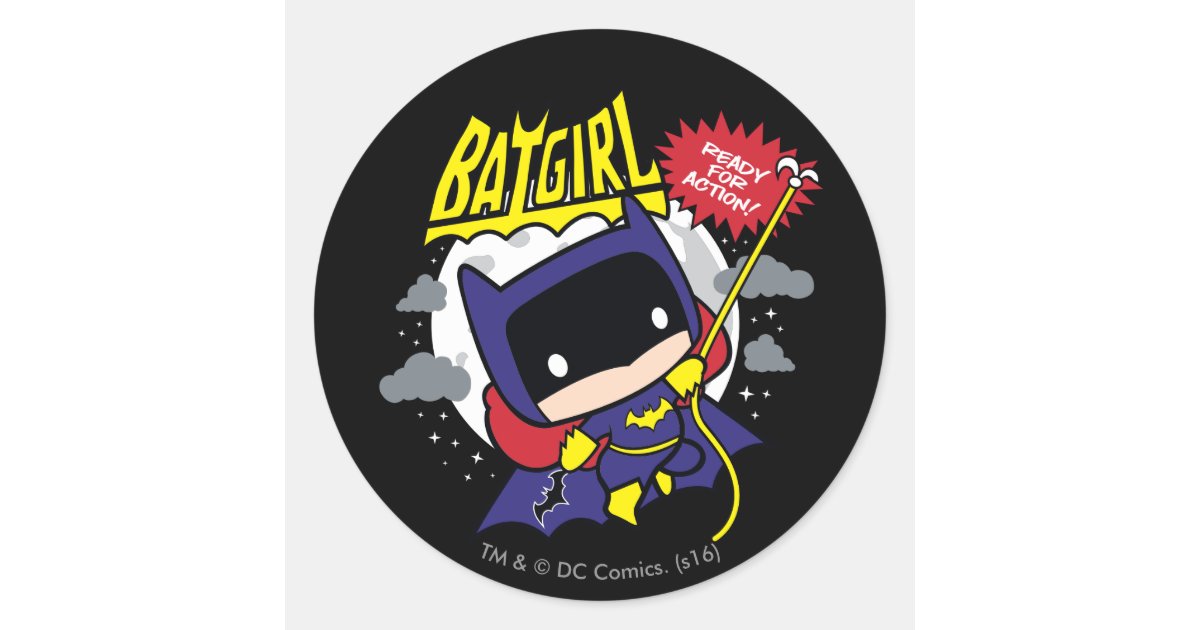 Chibi Batgirl Ready For Action Classic Round Sticker | Zazzle