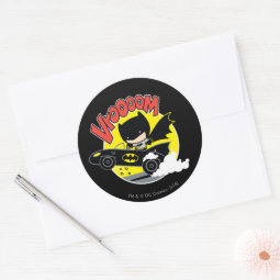 Chibi Batman In The Batmobile Classic Round Sticker | Zazzle