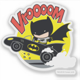 Chibi Batman In The Batmobile Sticker | Zazzle