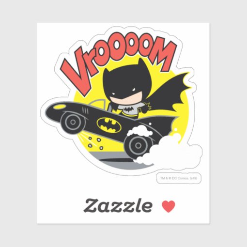 Chibi Batman In The Batmobile Sticker | Zazzle