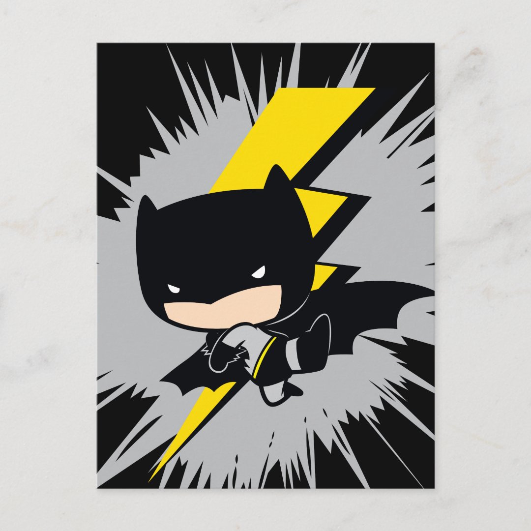 Chibi Batman Lightning Kick Postcard | Zazzle