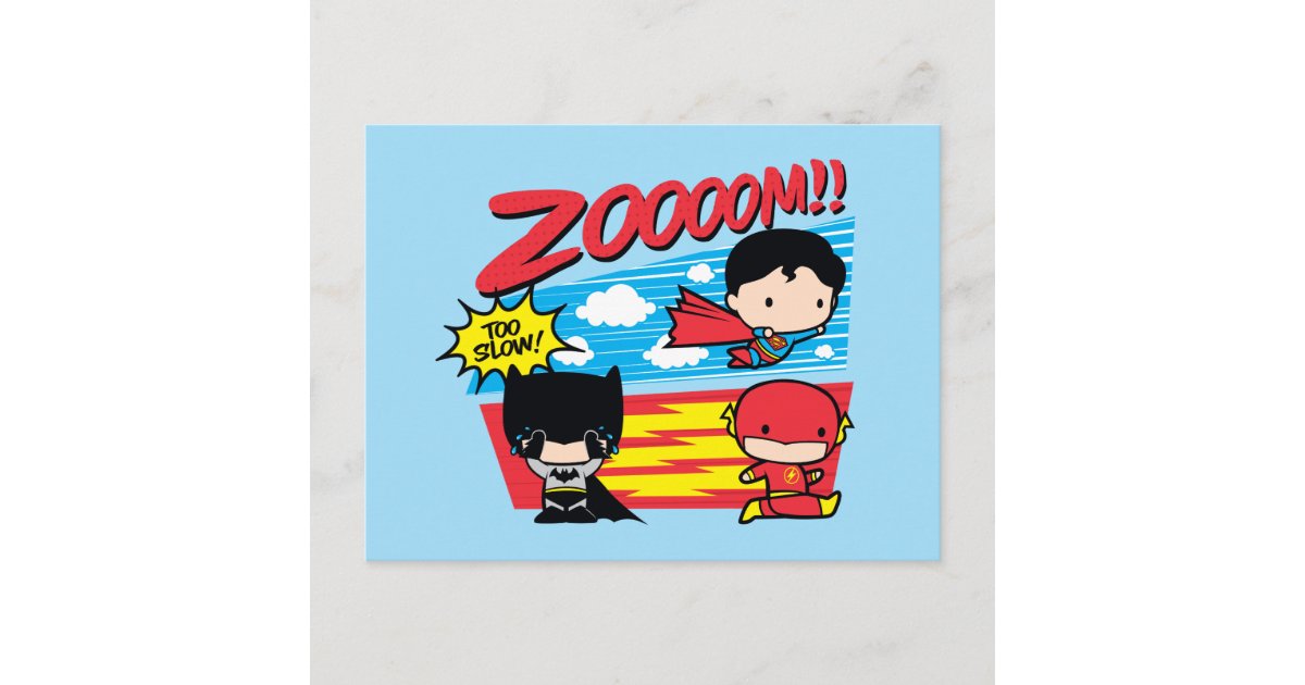 Chibi Batman Too Slow! Postcard | Zazzle
