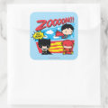 Chibi Batman Too Slow! Square Sticker | Zazzle