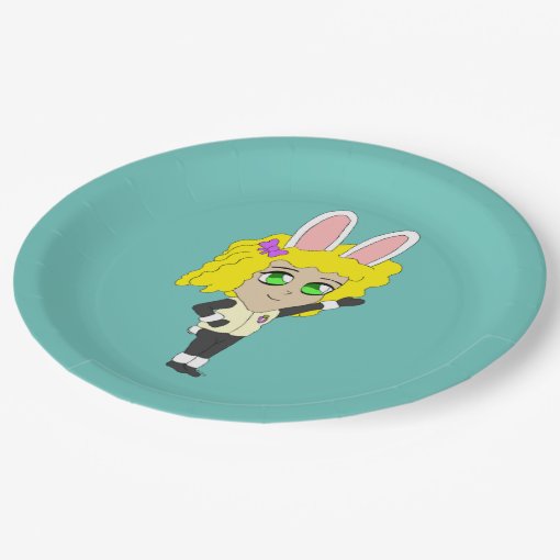chibi bunnygirl paper plates | Zazzle