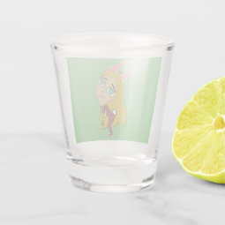 chibi bunnygirl shot glass | Zazzle