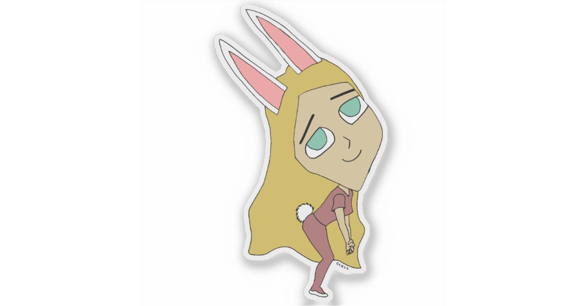 chibi bunnygirl sticker | Zazzle