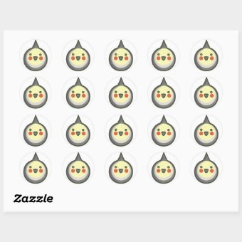 Chibi Cockatiel Classic Round Sticker | Zazzle