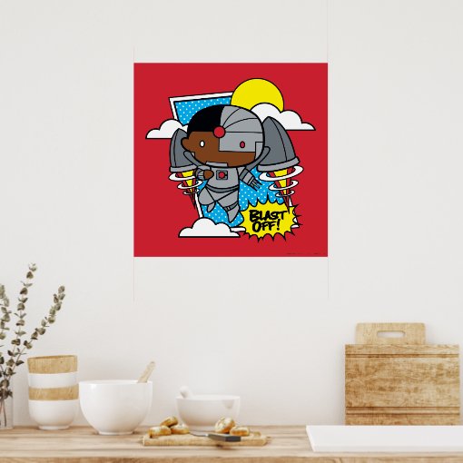 Chibi Cyborg Blast Off! Poster | Zazzle
