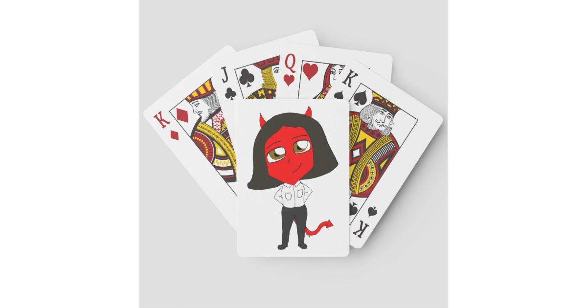 chibi devil girl poker cards | Zazzle