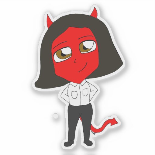 chibi devil girl sticker | Zazzle
