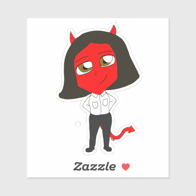 chibi devil girl sticker | Zazzle