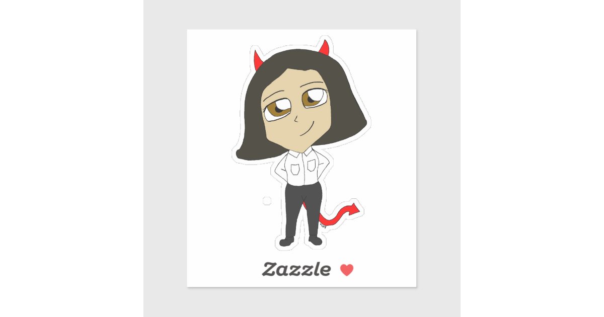 chibi devil sticker | Zazzle