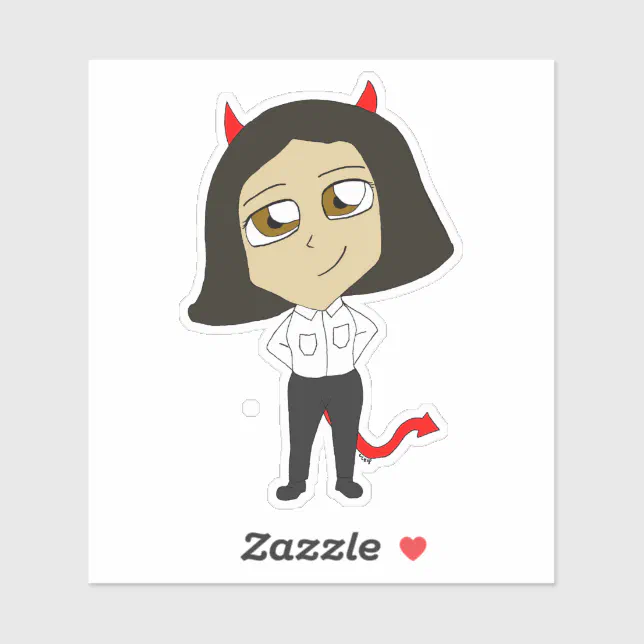 chibi devil sticker | Zazzle