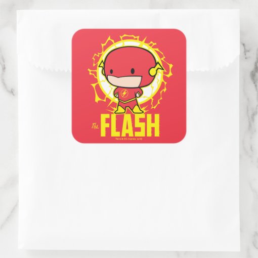 Chibi Flash With Electricity Square Sticker | Zazzle