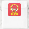Chibi Flash With Electricity Square Sticker | Zazzle