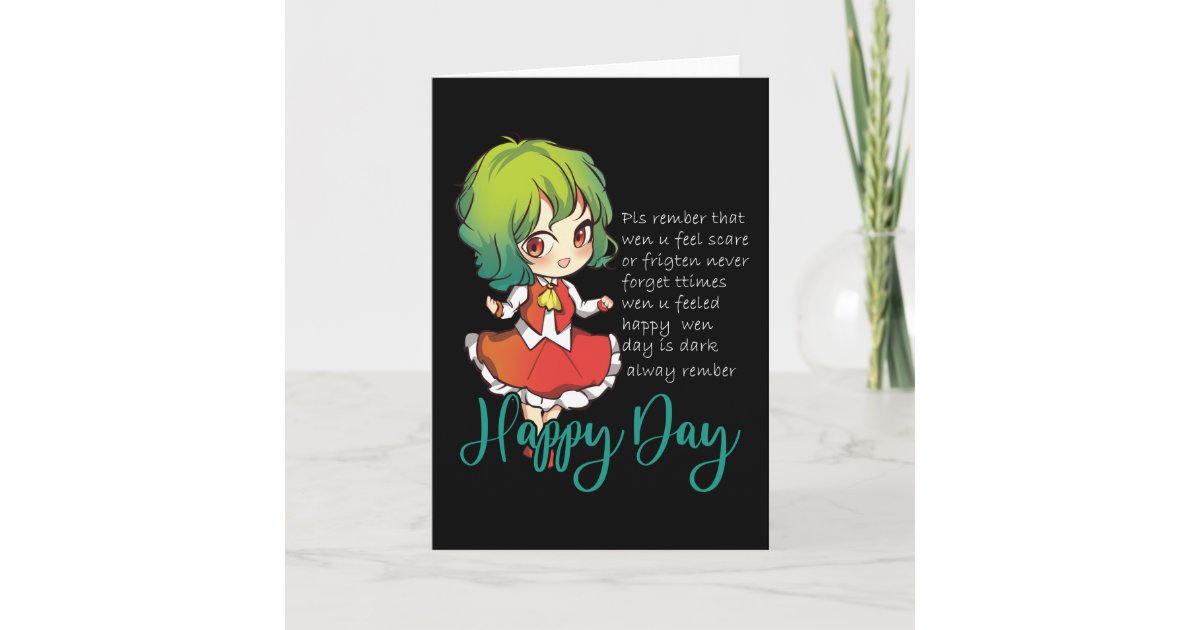 Chibi Girl Anime Motivation Card | Zazzle
