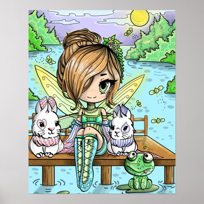 Chibi Girl Fairy Poster | Zazzle.com
