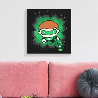 Chibi Green Lantern Flying Through Space Canvas Print | Zazzle