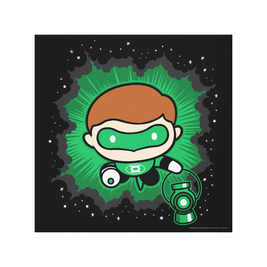 Chibi Green Lantern Flying Through Space Canvas Print | Zazzle