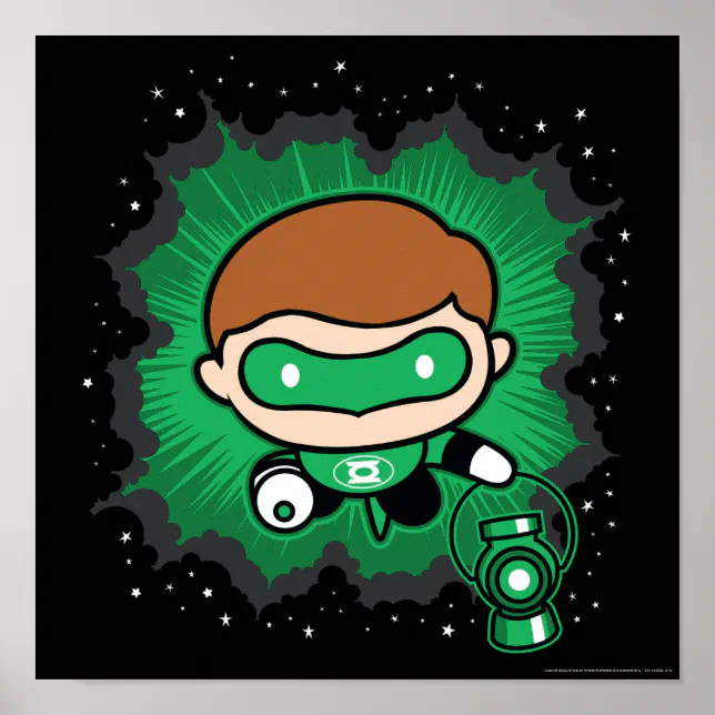 Chibi Green Lantern Flying Through Space Poster | Zazzle