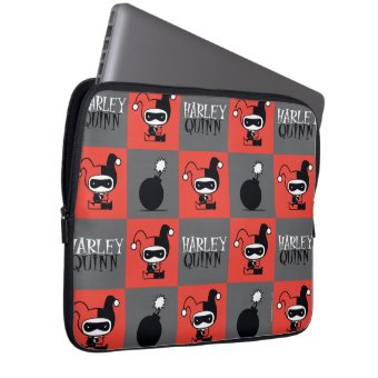 Chibi Harley Quinn Checker Pattern Laptop Sleeve | Zazzle